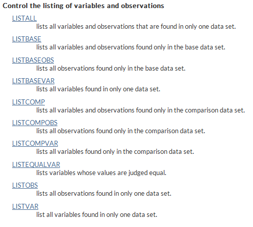 用 PROC COMPARE 比较两个数据集-CSDN博客