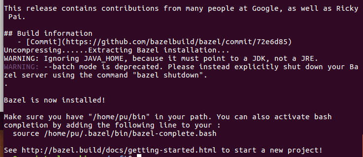 在Ubuntu上安装Bazel_ubuntu安装 bazel3.1.0 清华源-CSDN博客