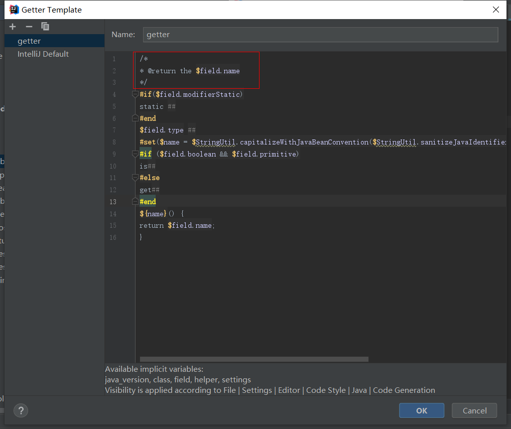 idea给get,set方法自动增加注释_idea自动生成getset注释-CSDN博客