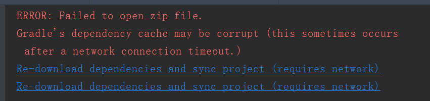 Error:Failed to open zip file. Gradle's dependency cache may be corrupt (this sometimes occurs ...