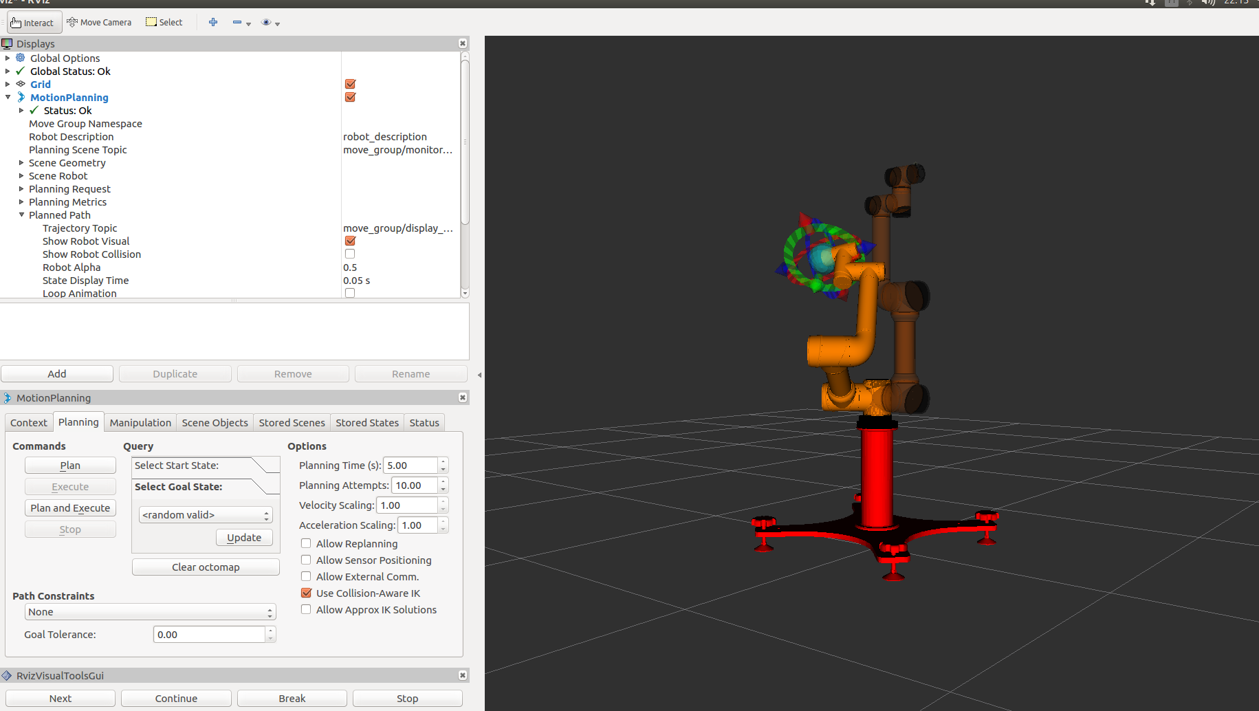 ROS环境搭建并使用aubo机械臂工程进行仿真_aubo ping-CSDN博客