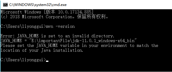 关于maven配置中出现：Error: JAVA_HOME is set to an invalid directory._is not set to a valid directory ...