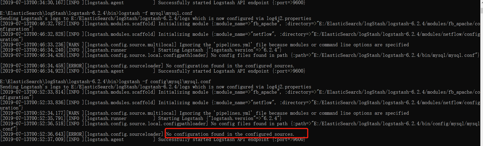 No configuration found in the configured sources_no configuration found ...