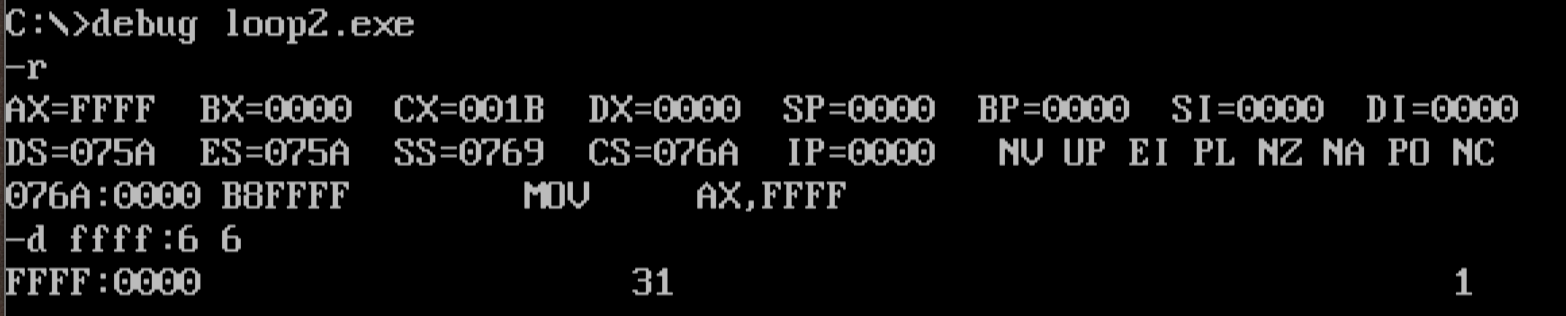 5.3 在Debug中跟踪用loop指令实现的循环程序_debug哪条语句循环6个数字-CSDN博客