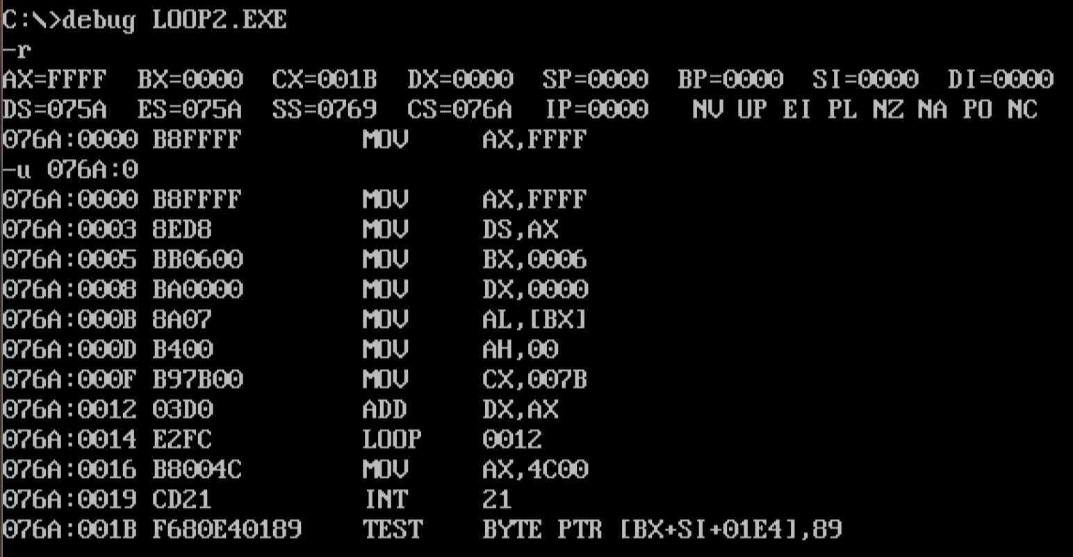 5.3 在Debug中跟踪用loop指令实现的循环程序-CSDN博客