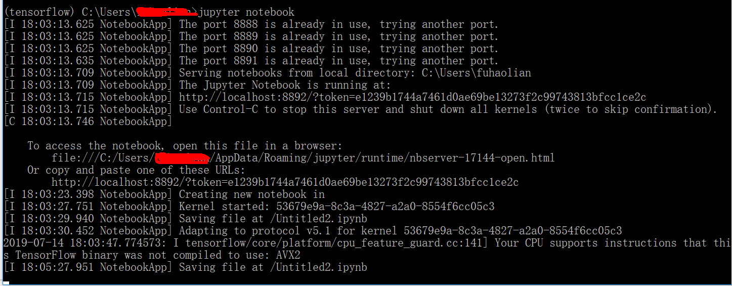 anaconda 中安装tensorflow并嵌入到jupyter notebook内_x-2010的专栏-CSDN博客