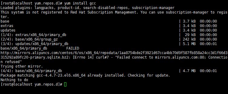 解决Red Hat6.0以上使用yum命报错Loaded plugins: product-id, refresh-packagekit, security, subscription ...