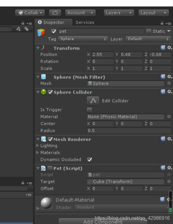 Unity3d 物体跟随移动unity跟随物体移动y咚咚的博客 Csdn博客