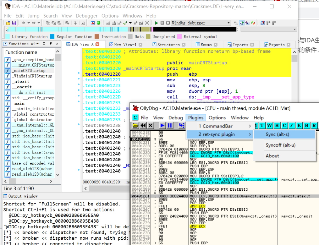 ret-sync插件：windbg/ollydbg+ida逆向调试神器-CSDN博客