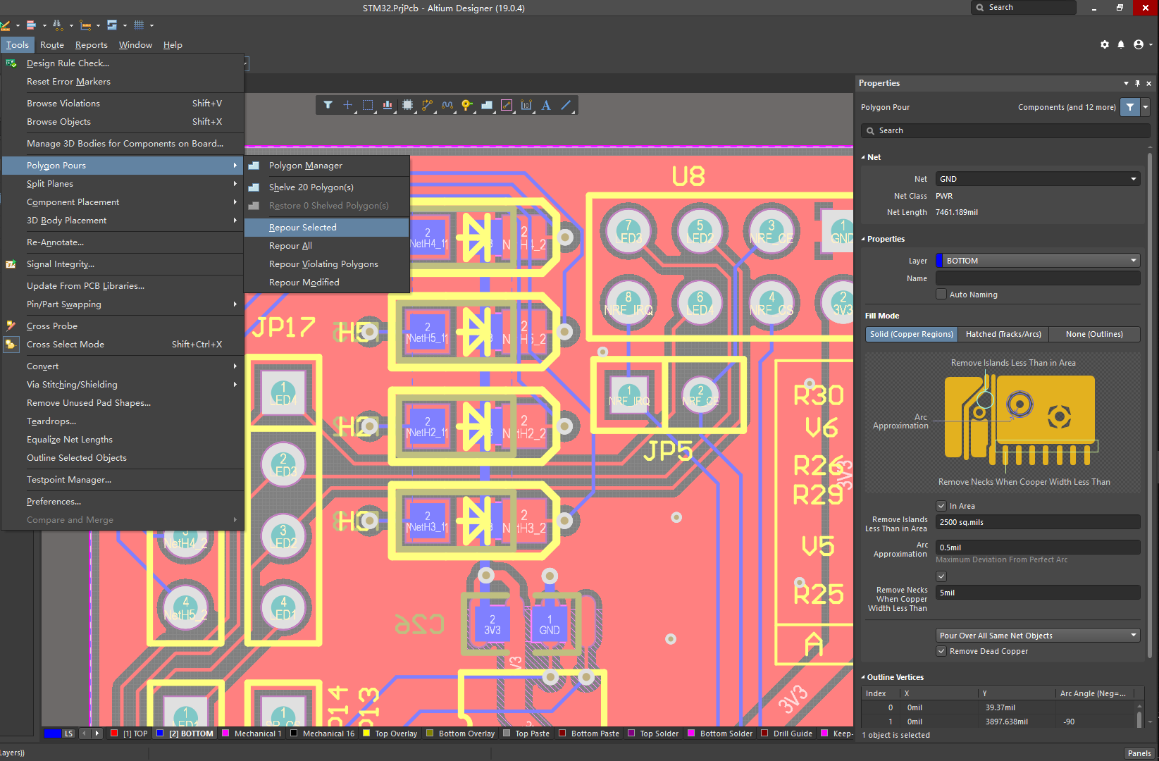 AD19——双面PCB快速铺铜_双层pcb板如何铺铜-CSDN博客