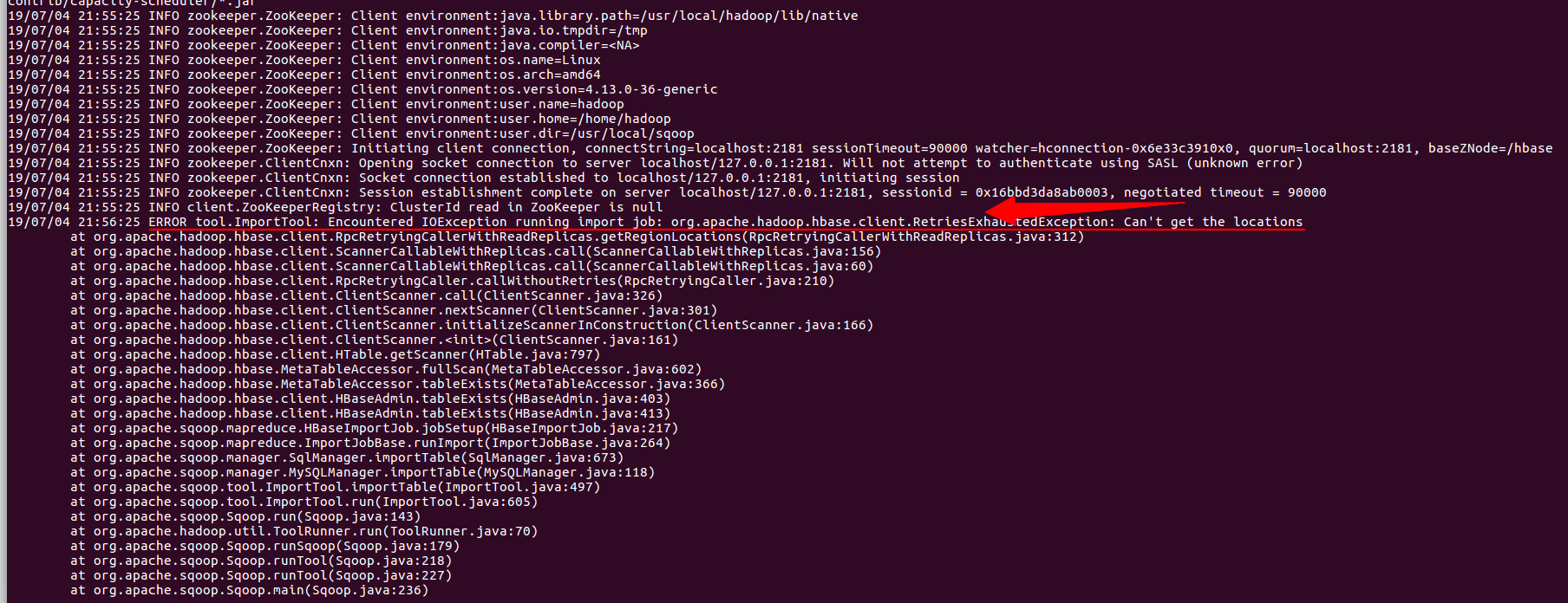 解决org Apache Hadoop Hbase Client Retriesexhaustedexception Can T Get The Locations的问题 Hbase连接报错