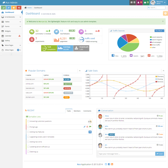 基于Bootstrap的响应式后台管理模板Ace_ace bootstrap-CSDN博客