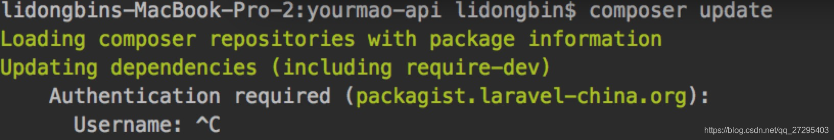 Laravel在使用composer安装时要求输入授权用户名密码loading Composer Repositories With Package Informa Csdn博客