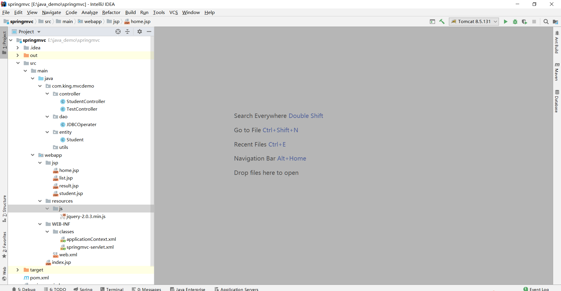 IDEA从零搭建SpringMvc+JDBC操作数据库（一）_springmvc教程+jdbc-CSDN博客