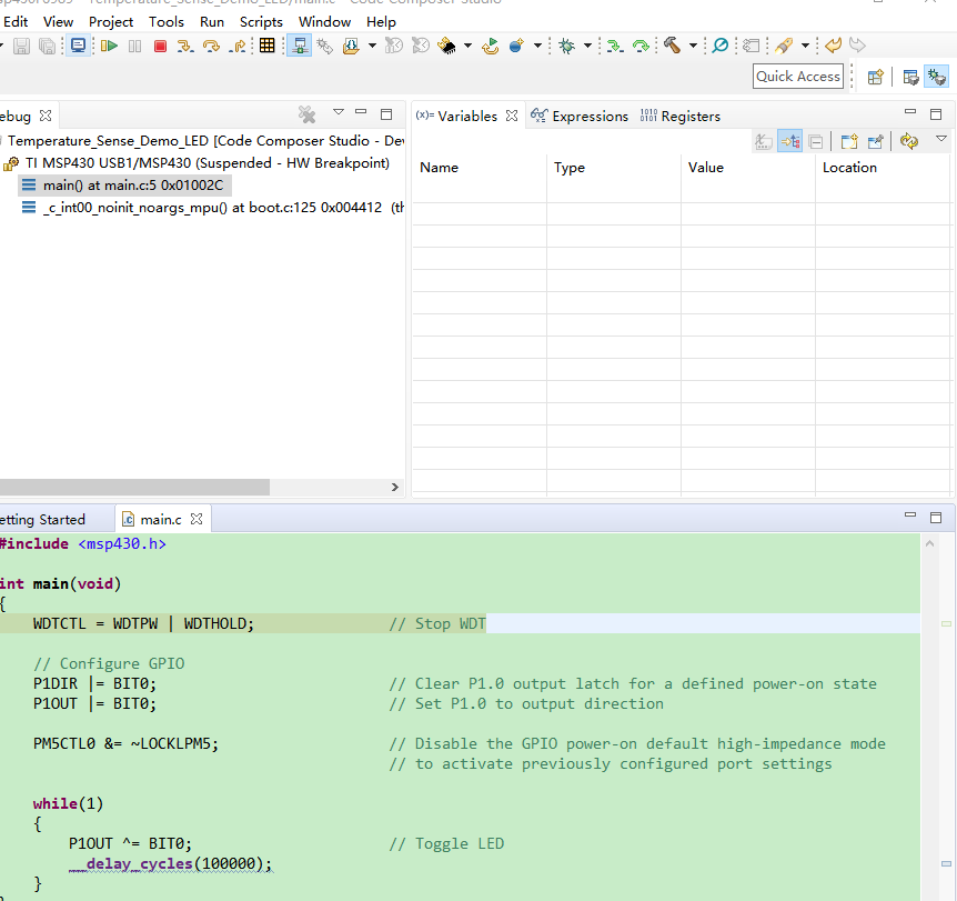 入门MSP430FR6989之点亮一个LED 第二章_ccs怎么看led-CSDN博客