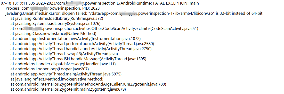 java.lang.UnsatisfiedLinkError: "lib_xxx.so" is 32-bit instead of 64-bit_libmain.so" is 32-bit ...