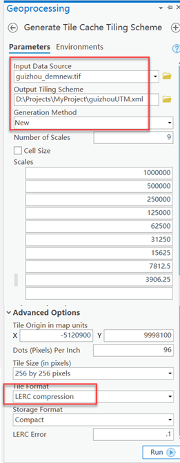 使用ArcGIS Pro发布高程服务（dem）_arcgispro generate tile cache tiling scheme-CSDN博客