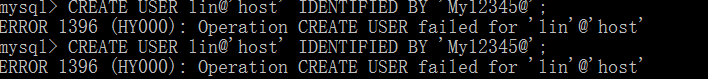 Operation CREATE USER failed for 'lin'@'host'-CSDN博客