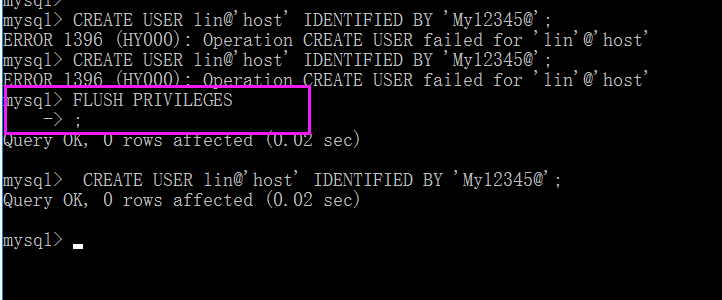 Operation CREATE USER failed for 'lin'@'host'-CSDN博客