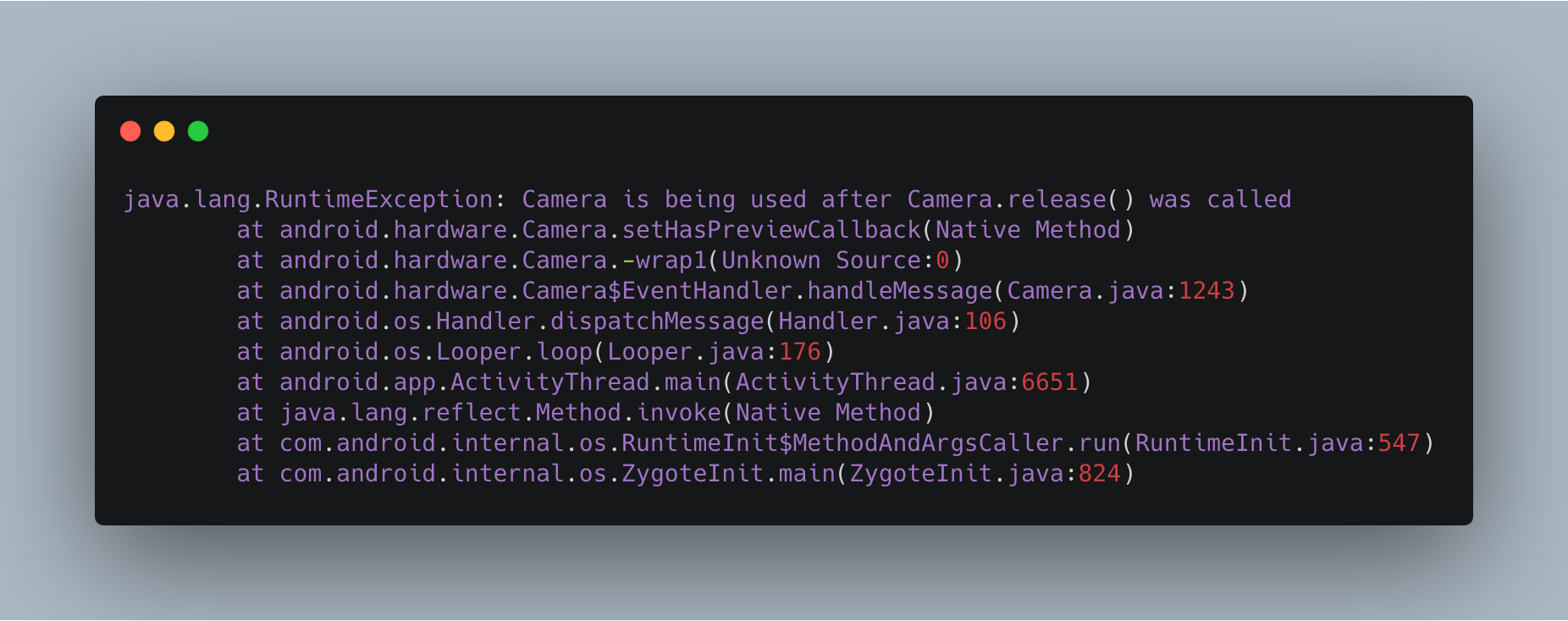 Camera is being used after Camera.release() was called-CSDN博客