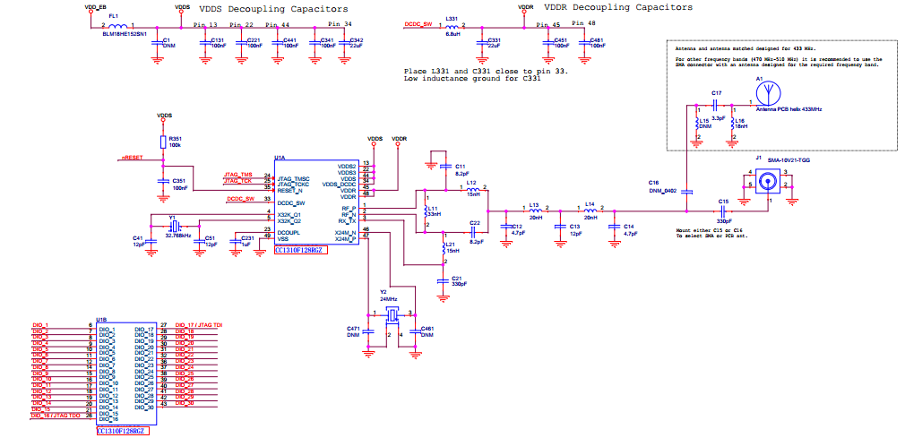 CC1310在433MHz下的PCB设计指南_433mhz 匹配电容-CSDN博客
