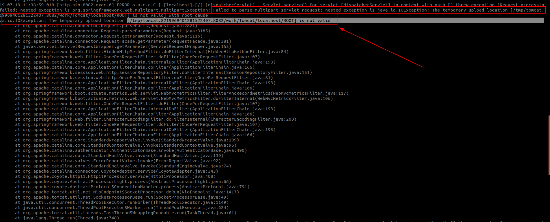 [/tmp/tomcat.8219969401281522407.8082/work/Tomcat/localhost/ROOT] is not valid_tomcat is not ...