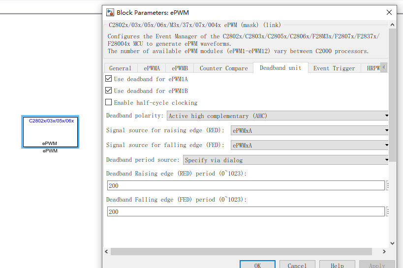 simulink仿真 f28027 epwm互补的 死区_simulink中搭建互补波带死区-CSDN博客