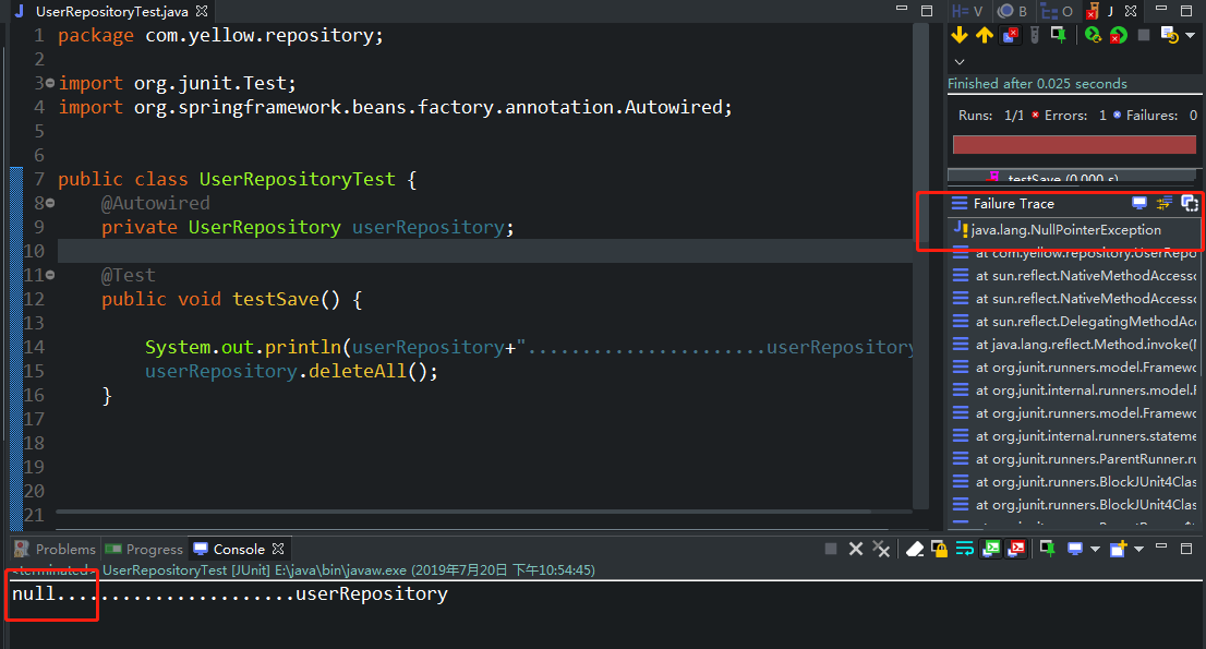 (springBoot项目)SpringDataJpa的自定义Repository接口空指针异常_at org.springframework.beans.factory.annotation ...
