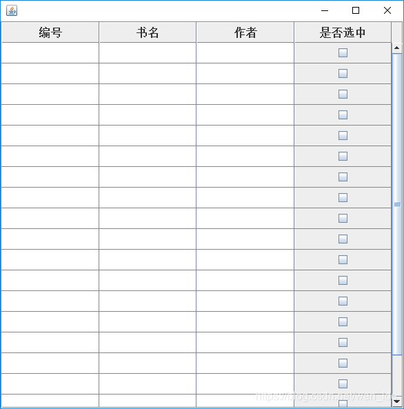 Java中插入表格(jtable)及在表格中加入复选框 Java Jtable批量添加checkbox Csdn博客