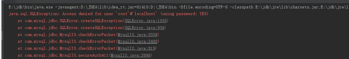 idea连接数据库 出现ERROR 1045 (28000): Access denied for user 'mysql'@'localhost' (using password: YES ...
