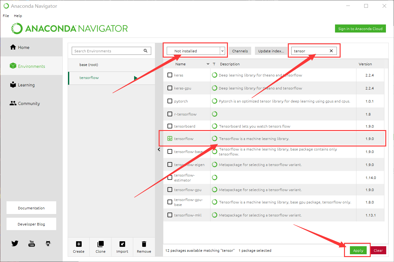 Windows中Anaconda安装TensorFlow_window conda tensorflow-CSDN博客