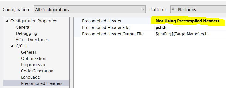 error C1010 取消预编译头文件pch.h_c1010错误 删除pch.h-CSDN博客