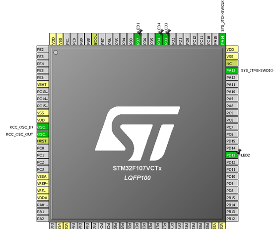 基于STM32Cubemx的STM32f107vct6代码生成教程，实验二GPIO跑马灯及外部外部中断_stm32f107 定时器中断-CSDN博客