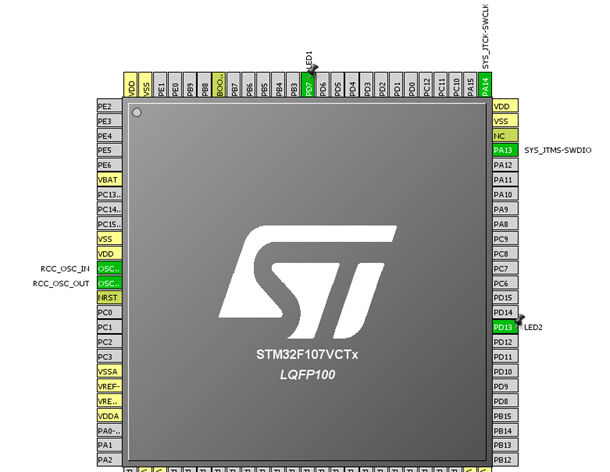 基于STM32Cubemx的STM32f107vct6代码生成教程，实验二GPIO跑马灯及外部外部中断_stm32f107 gpio-CSDN博客