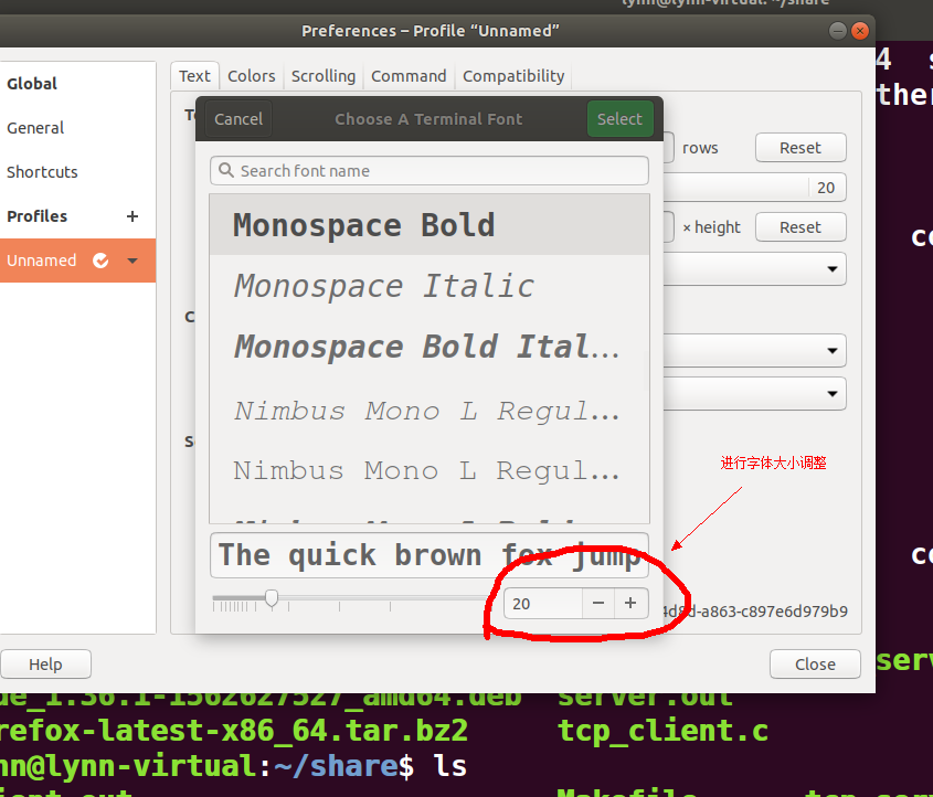 ubuntu设置终端字体大小_hadoop怎么修改字体大小-CSDN博客