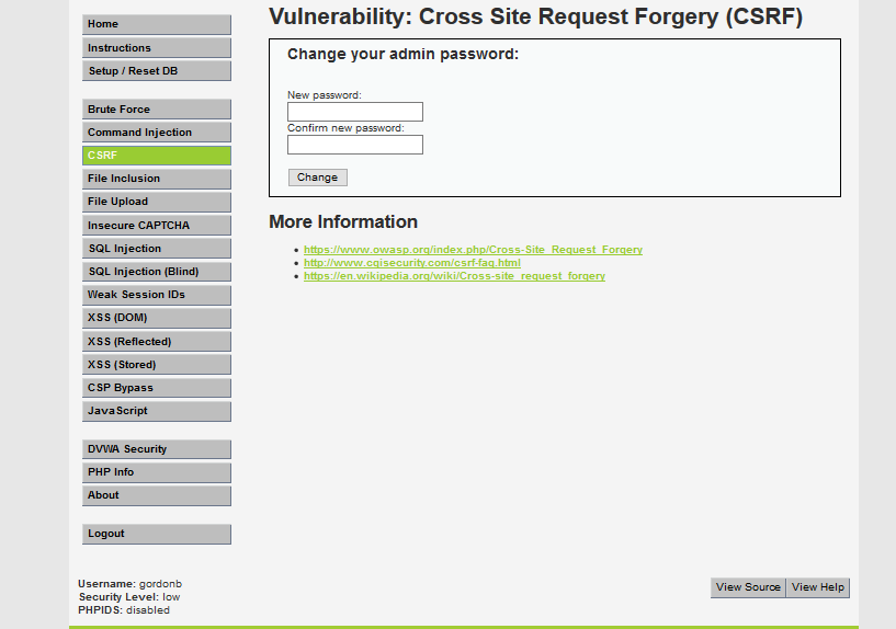 DVWA之CSRF漏洞（详细）_dvwa csrf-CSDN博客