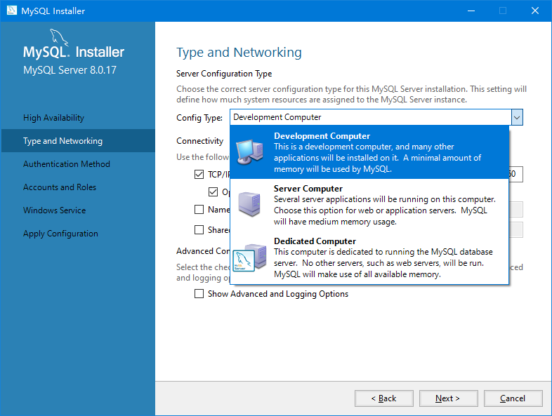 MySQL安装简易简易教程_development computer和server computer-CSDN博客