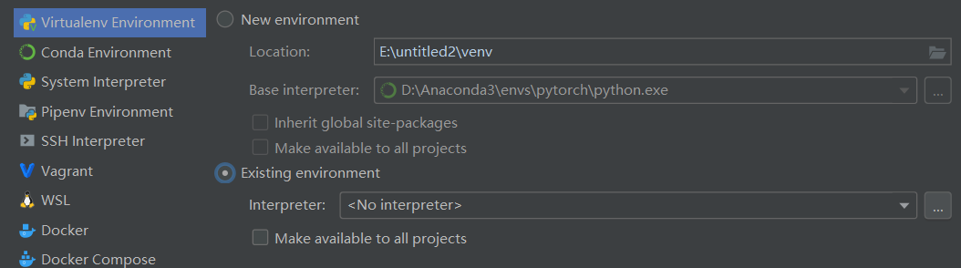 PyCharm运行环境切换_python安装的时候是选择新环境-CSDN博客