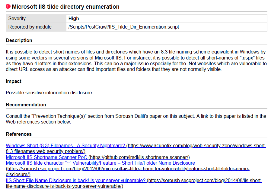 Microsoft IIS 短文件名/目录名 枚举漏洞修复步骤_microsoft iis tilde directory enumeration-CSDN博客