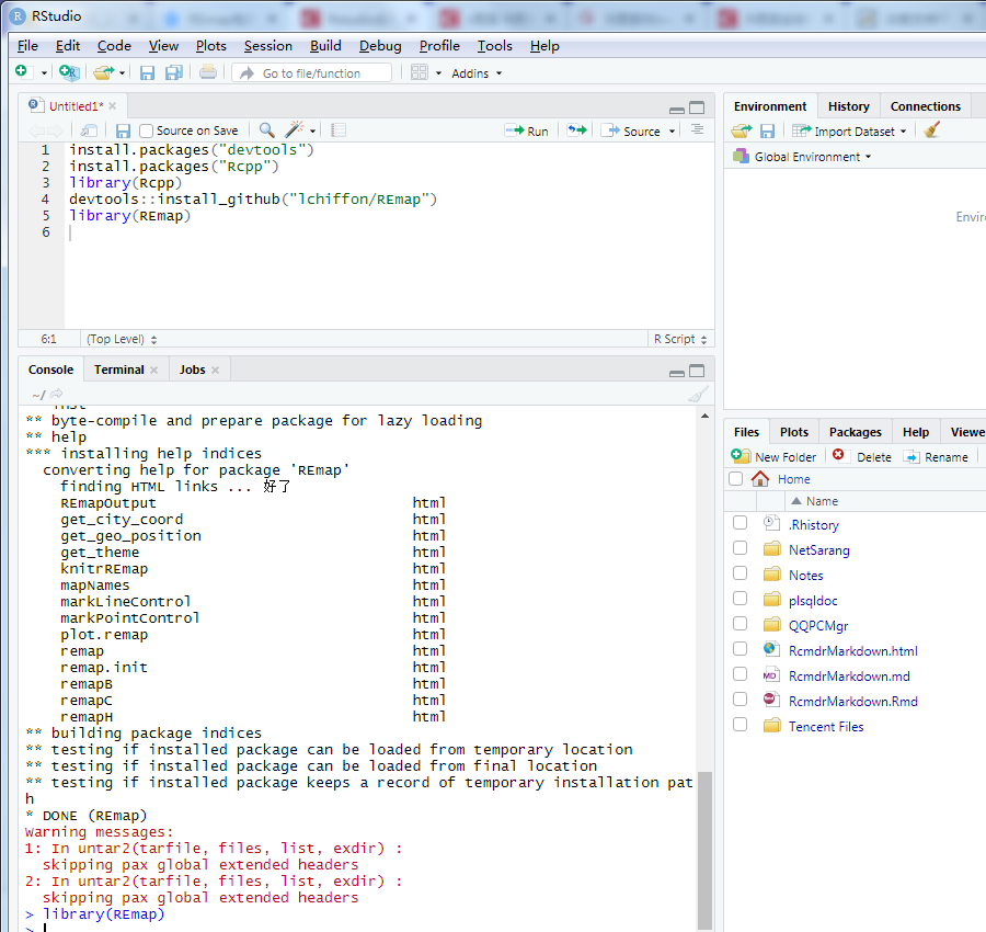 R语言安装REmap包及安装baidumap报错问题和使用_use `force = true` to force installation ...
