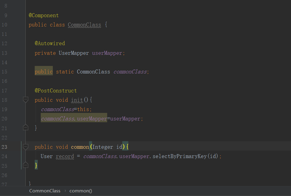Springboot 项目中在普通类中调用dao层的mapperdao调用mapper Csdn博客 