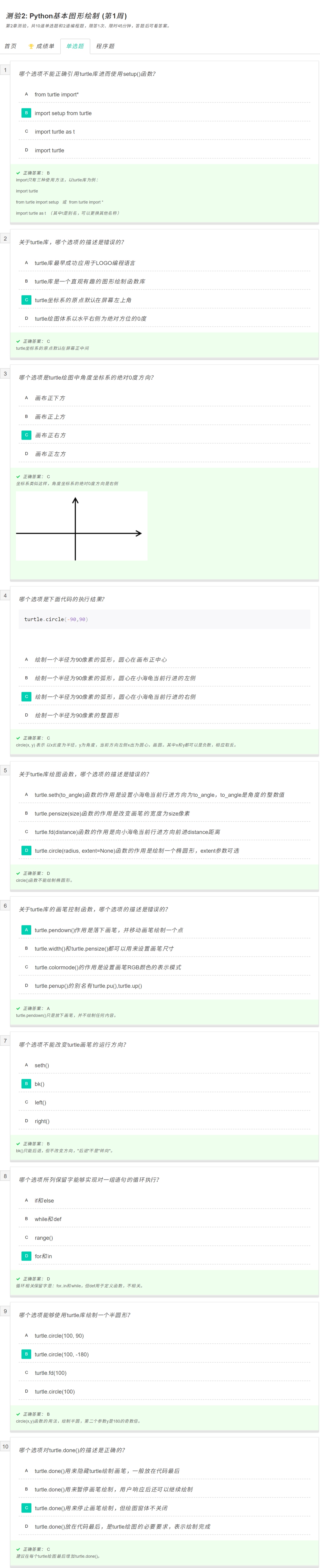 北理工嵩天pythonmooc 测验2 Python基本图形绘制 第1周moocpython作业阶段测试2 Csdn博客 0209
