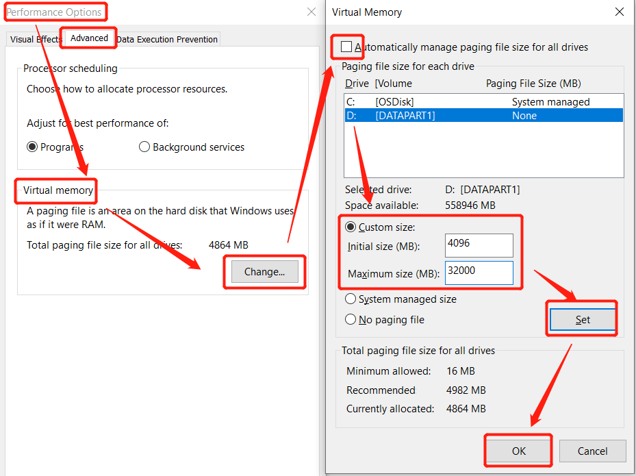 Powershell——设置windows系统的虚拟内存Virtual Memory_windows10系统powershell内存的配置 ...