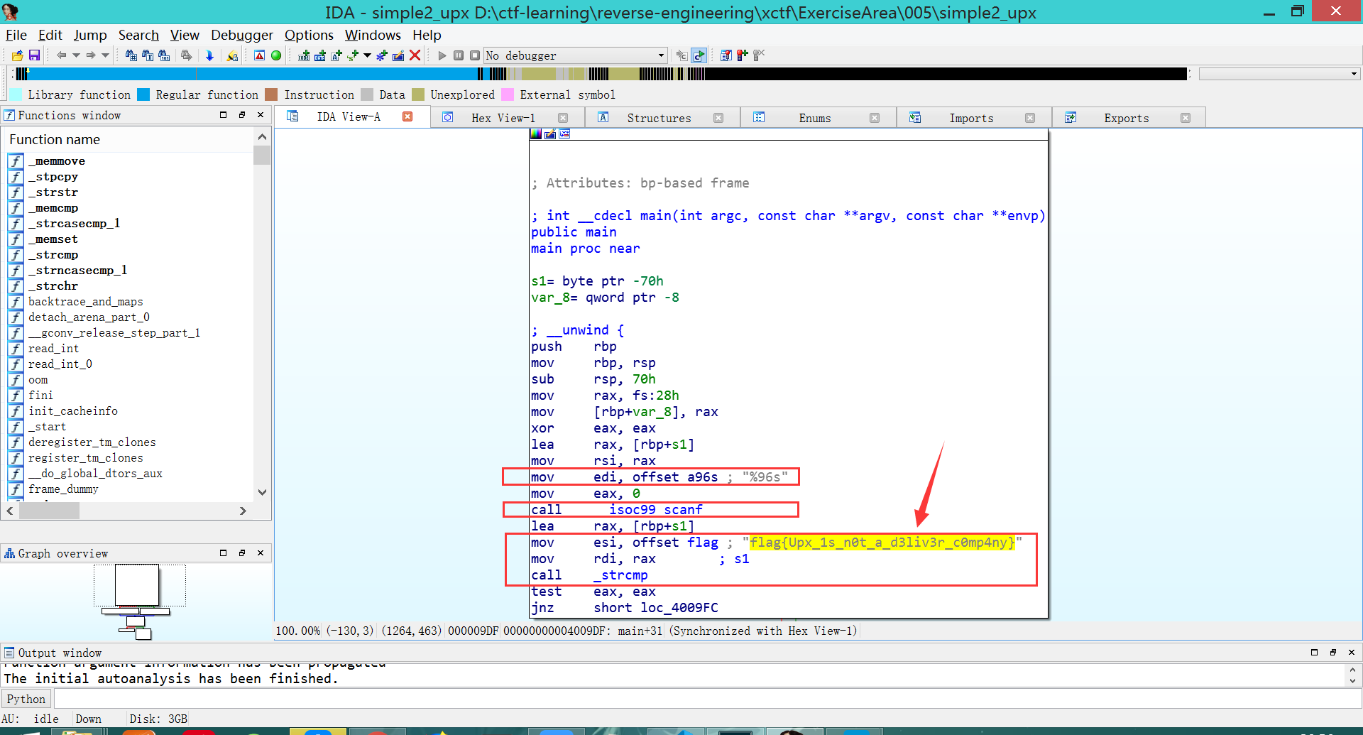 XCTF-Reverse-ExerciseArea-005-writeup_加壳的二进制文件-CSDN博客