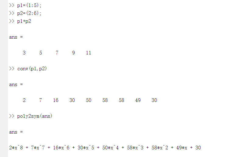 第四章： Matlab：矩阵和数组and第五章：矩阵运算（矩阵的创建和组合，寻访与赋值，常用函数，信息查询，矩阵运算，重构，稀疏矩阵，多维数组，多项式运算）matlab如何写出多项式的系数向量