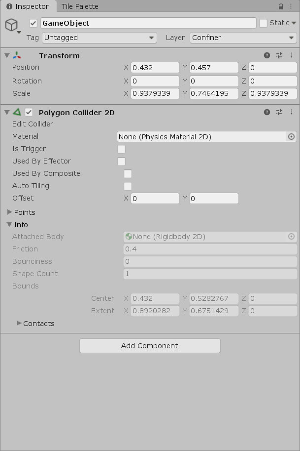 Unity 3D中 Polygon collider 2D的edit button不见了_edit collider后边没有按钮-CSDN博客