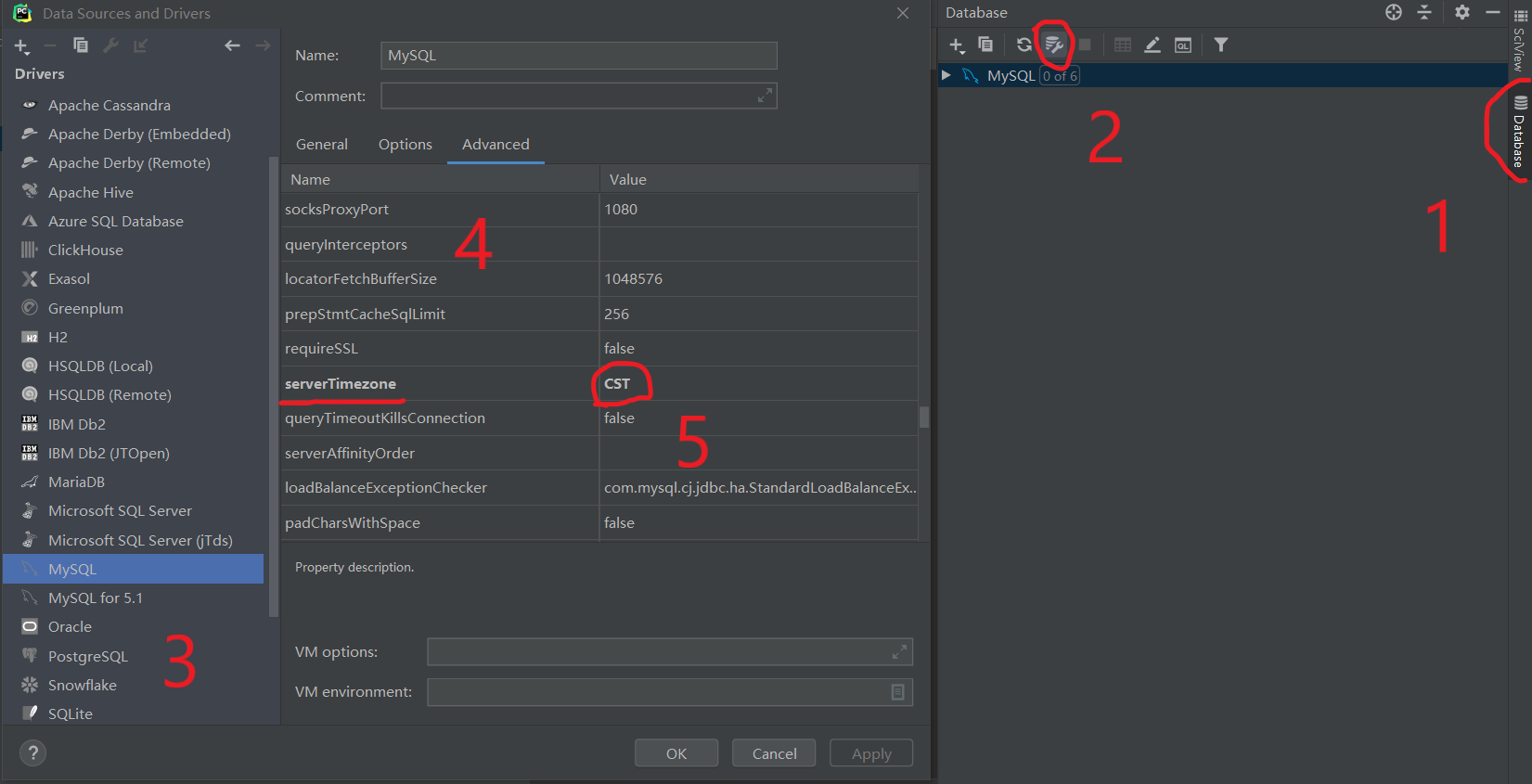 pycharm连接MySQL失败，报错The server time zone value...You must configure either the server or JDBC ...