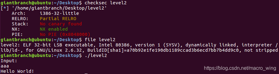 Xctf Pwn Level2 Writeup攻防世界pwn Level2 Csdn博客