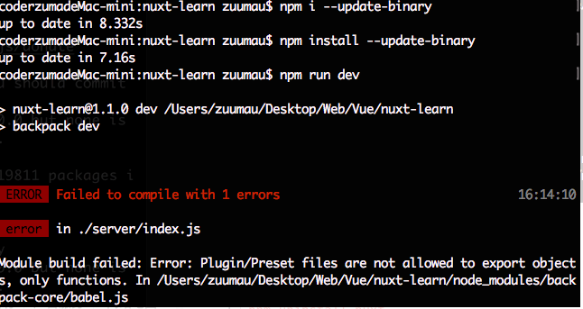nuxt安装运行npm run dev时报错解决_dev": "nuxt", npm run dev启动失败-CSDN博客