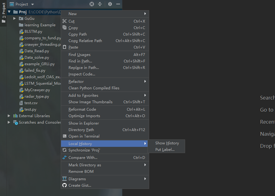 误删了Pycharm工程项目、文件夹、代码文件等怎么办_pycharm误删了整个项目-CSDN博客